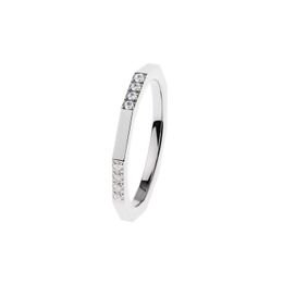 Ernstes Design Fingerring Ring Edelstahl poliert mit Zirkonias R590