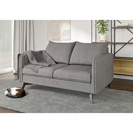 S-Style Möbel 2-Sitzer Modernes Sofa Azalea mit Schwarz Metall Füßen