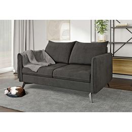 S-Style Möbel 2-Sitzer Modernes Sofa Azalea mit Schwarz Metall Füßen