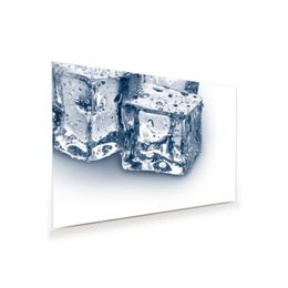 Primedeco Glasbild Wandbild Kleine Eiswürfel mit Aufhängung