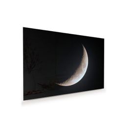 Primedeco Glasbild Wandbild Wachsender Mond mit Aufhängung