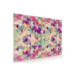 Primedeco Glasbild Wandbild Muster Dreieck farbig mit Aufhängung