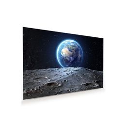 Primedeco Glasbild Wandbild Erde vom Mond aus mit Aufhängung