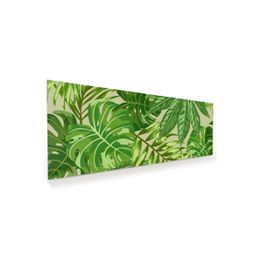 Primedeco Glasbild Wandbild Exotische tropische Blätter mit Aufhängung