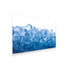 Primedeco Glasbild Wandbild Linie aus Eiswürfeln mit Aufhängung