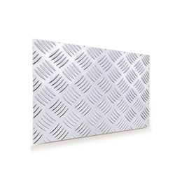 Primedeco Glasbild Wandbild Metallplatte Diamant Muster mit Aufhängung