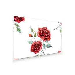 Primedeco Glasbild Wandbild Schöne Muster Rosen mit Aufhängung