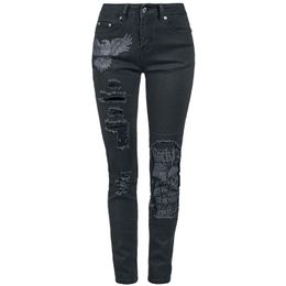 Rock Rebel by EMP Skarlett - Jeans mit Prints und Rissen Jeans schwarz in W27L32