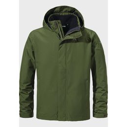 Schöffel SCHÖFFEL Doppeljacke »3in1 Jacket Partinello M« mit Kapuze 6004 - grün 54 54 Hohe Atmungsaktivität und Feuchtigkeitstransport durch 10.000 MVTR