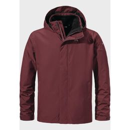 Schöffel SCHÖFFEL Doppeljacke »3in1 Jacket Partinello M« mit Kapuze 2965 - rot 56 56 Hohe Atmungsaktivität und Feuchtigkeitstransport durch 10.000 MVTR