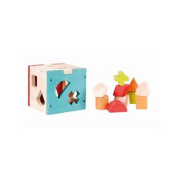 Egmont Toys Steckspielzeug Sortierbox 5 Farben Lernspiel Motorikwürfel Holzspielzeug