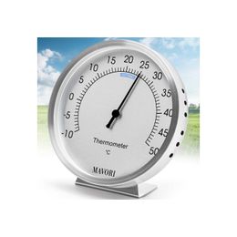 MAVORI Raumthermometer analog aus Edelstahl präzise und stilvoll