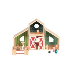 Egmont Toys Puppenhaus Puppenhaus Farm Bauernhof mit 6 Tieren Holzspielzeug