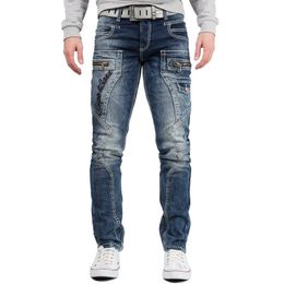 Cipo & Baxx Cipo & Baxx 5-Pocket-Jeans BA-CD296 Jeans Hose mit Schriftzügen mit Reißverschlüssen und Verzierungen