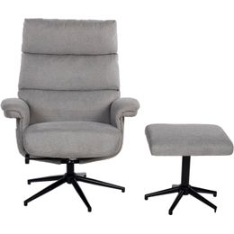 Duo Collection TV-Sessel Zalea, mit Hocker und Relaxfunktion, 360 Grad drehbar, grau