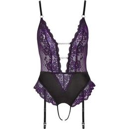 Cottelli Lingerie Body ouvert mit Strapsen