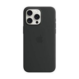 Apple Silikon Case mit MagSafe Handy-Cover für Apple iPhone 15 Pro Max schwarz