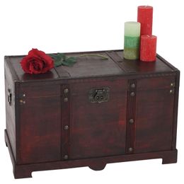 MCW Holztruhe Holzbox Schatztruhe Antibes Antikoptik 39x67x38cm ~ eckig