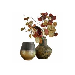 Mirabeau Dekovase Vase 2er Set Ricky schwarz/grün/gold