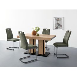 Essgruppe Hela Sitzmöbel-Sets Gr. Webstoff-Polyester, Synchron-Auszug, braun (braun, grün, grau) Essgruppen