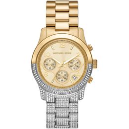 Chronograph Michael Kors "RUNWAY, MK7329" Armbanduhren goldfarben (silbergoldfarben) Damen Quarzuhren