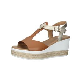 Nero Giardini Sandale Damen Gr&ouml;&szlig;e 37 sand / cognac / gold / wei&szlig;