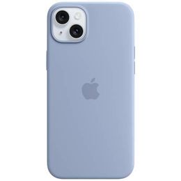 Apple Silicon Case MagSafe Backcover Apple iPhone 15 Plus Winterblau Induktives Laden, Stoßfest