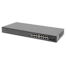 Digitus DN-95347-1 Netzwerk Switch 16 + 2 Port 1 GBit/s PoE-Funktion
