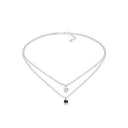 Elli Kette mit Anhänger Choker Layer Kristalle Rund 925 Silber