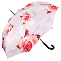 VON LILIENFELD Stockregenschirm Regenschirm Blumen Rosen creme Hochzeit Auf-Automatik