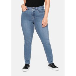 sheego Große Größen: Skinny Power-Stretch-Jeans in 5-Pocket-Form, blue Denim, Gr.21