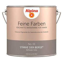 Alpina Wand- und Deckenfarbe Feine Farben No. 01 Stärke der Berge®, Zeitloses Grau, edelmatt, 2,5 Liter, grau