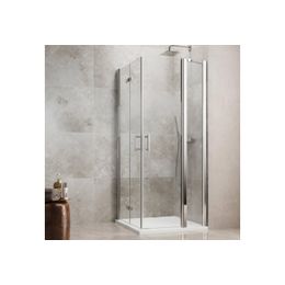 maw by GEO Eckdusche maw flex PRO AP-E420, BxT: 100x100 cm, Einscheibensicherheitsglas, silberfarben