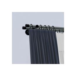 Gardinenstange Linz, Indeko, Ø 20 mm, 2-läufig, Wunschmaßlänge, mit Bohren, verschraubt, Stahl, Komplett-Set inkl. Montagematerial, schwarz|silberfarben