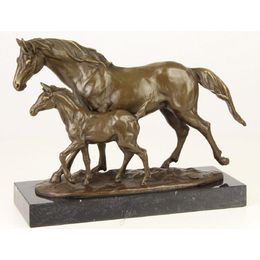 Casa Padrino Dekofigur Casa Padrino Luxus Bronze Skulptur Pferd und Fohlen Bronze / Gold / Schwarz 33