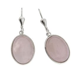 Zeeme Gemstones Ohrhänger 925/- Sterling Silber Rosenquarz rosa 3,6cm Glänzend 9,8ct.