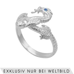 Ursula Christ Ring Drache Silber 925 mit Strasssteinen