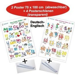 Das bunte Kinder-ABC + Meine tierischen Zahlen von 1-20 Deutsch/Englisch + Posterschienen, m. 2 Beilage, m. 4 Beilage, 2