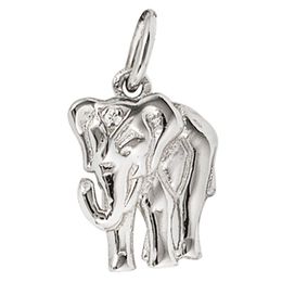 Schmuck Krone Kettenanhänger Anhänger Elefant mit Diamant Brillant 585 Gold Weißgold Halsschmuck