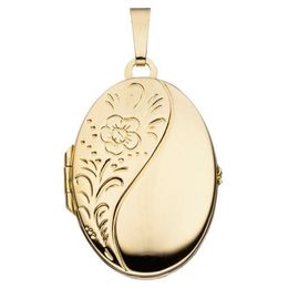 Schmuck Krone Kettenanhänger Medaillon Anhänger 925 Silber vergoldet oval