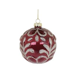 Chic Antique Weihnachtskugel mit Glitzer, rot, Ø8 cm, Modell 1