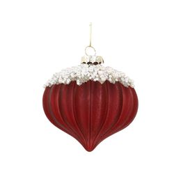 Chic Antique Weihnachtskugel mit Perlen, Ø8 cm cherry