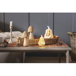 Home-trends24.de Dekofigur Pilz Holz Deko Figur Herbst Objekt Figuren 2er Set