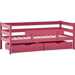 Hoppekids Einzelbett ECO Comfort (Set), mit Rollrost in 8 Farben, wahlweise mit Matratze und Absturzsicherung, rosa