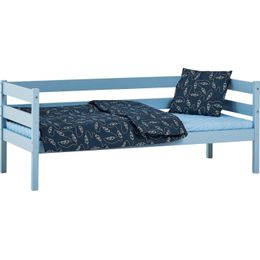 Hoppekids Einzelbett ECO Comfort (Set), mit Rollrost in 8 Farben, wahlweise mit Matratze und Absturzsicherung, blau