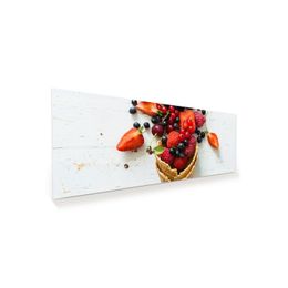 Primedeco Glasbild Wandbild Beeren aus Waffel mit Aufhängung