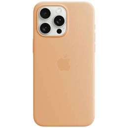 Apple Silicon Case MagSafe Backcover Apple iPhone 15 Pro Max Sorbet Orange Induktives Laden, Stoßfest