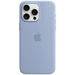 Apple Silicon Case MagSafe Backcover Apple iPhone 15 Pro Max Winterblau Induktives Laden, Stoßfest