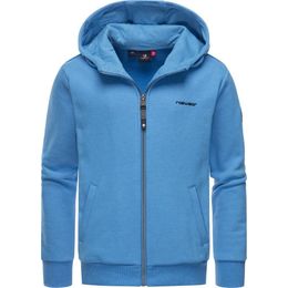 Ragwear Kapuzensweatjacke Nathius Zip modische Kinder Jungen Sweatjacke mit Kapuze, blau