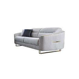 JVmoebel 3-Sitzer Sofa 3 Sitzer Polstersofa Weiß Textil Sitz Design Couch Modern Neu